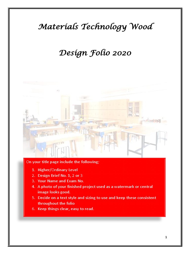 Woodwork Design Folio Guidelines | PDF | Design | Mind