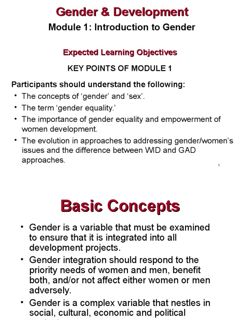 PPTs Module On Gender and Development | PDF | Millennium Development Goals | Gender And Development