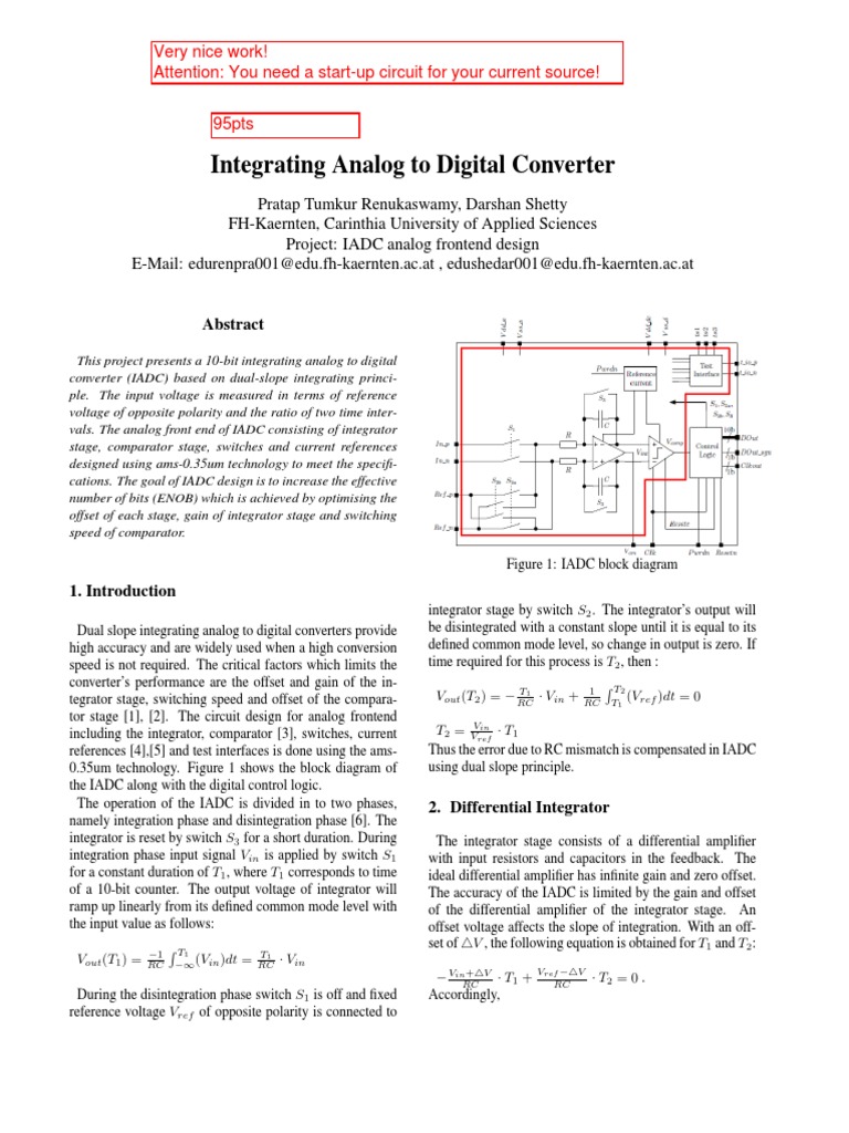 Integrating ADC | PDF | Amplifier | Analog To Digital Converter
