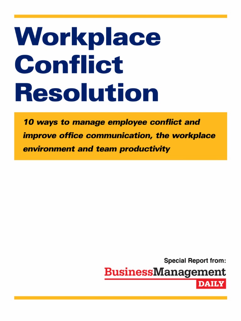 Dealing With Conflict in The Workplace | PDF | Fair Labor Standards Act ...