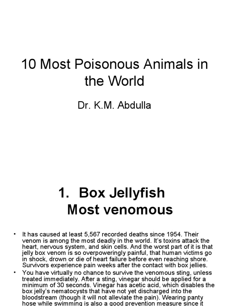10 Most Poisonous Animals in The World | PDF | Venom | Zoology