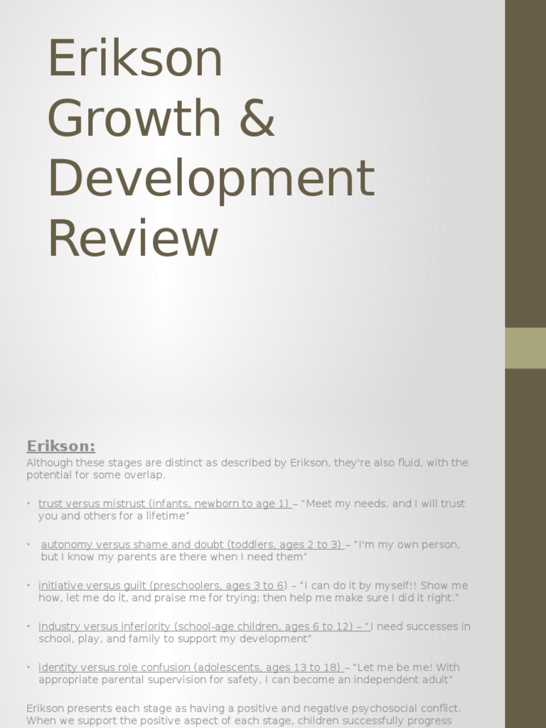 Theory 3 Summary Erikson Growth and Development Slides-2 | PDF ...