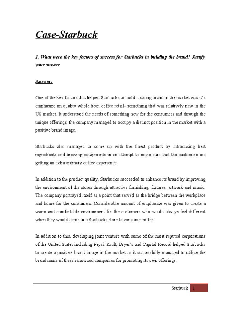 Marketing Case-STARBUCK | PDF | Starbucks | Brand