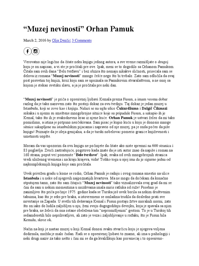 B. Muzej Nevinosti | PDF