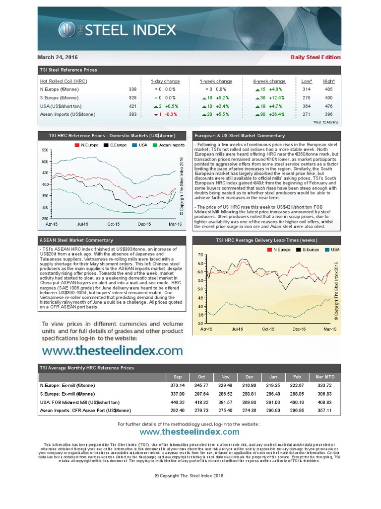 Sample of Tsi Reports | Download Free PDF | Iron Ore | Scrap