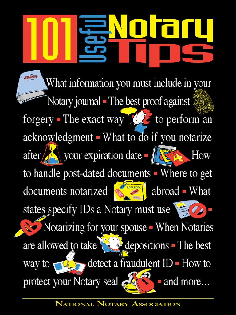 101 Useful Notary Tips | PDF | Notary Public | Surety Bond