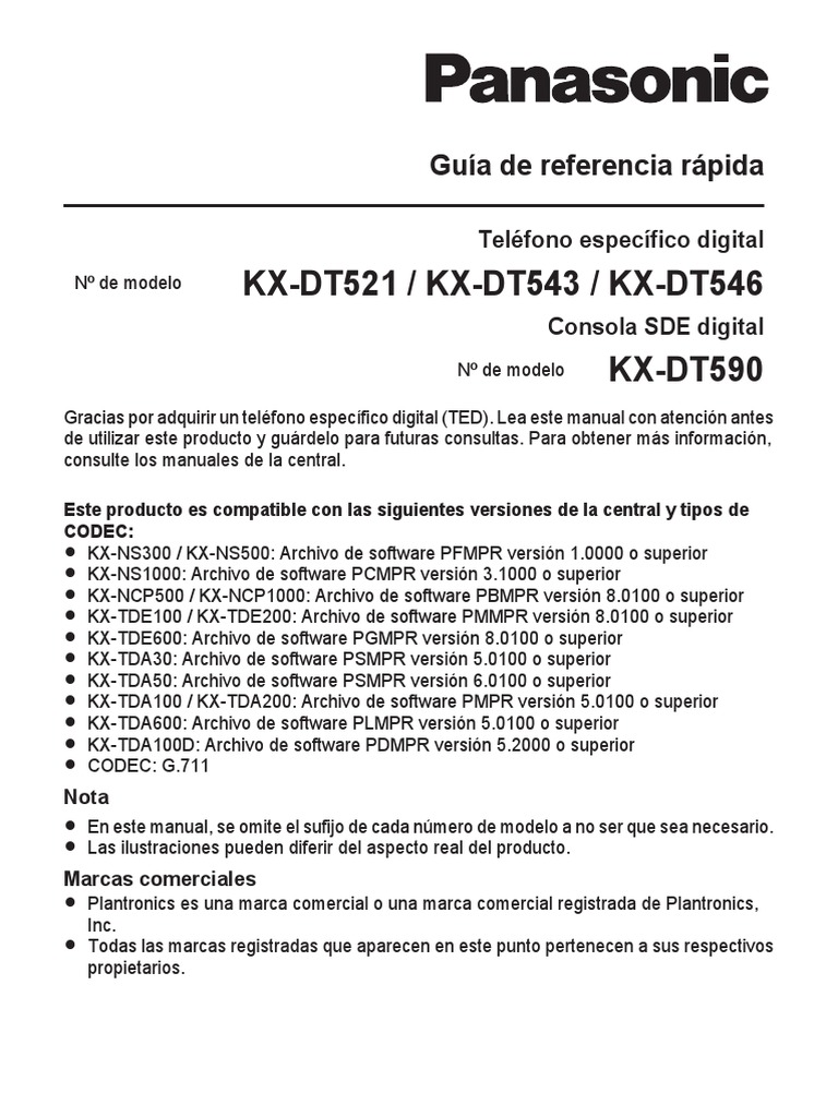 Manual Panasonic KX DT543 | PDF