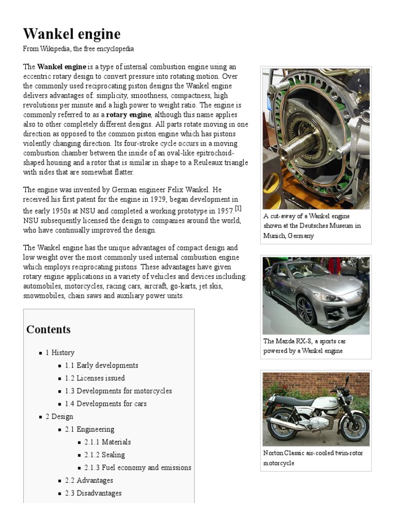 Wankel Engine | PDF | Internal Combustion Engine | Vehicles
