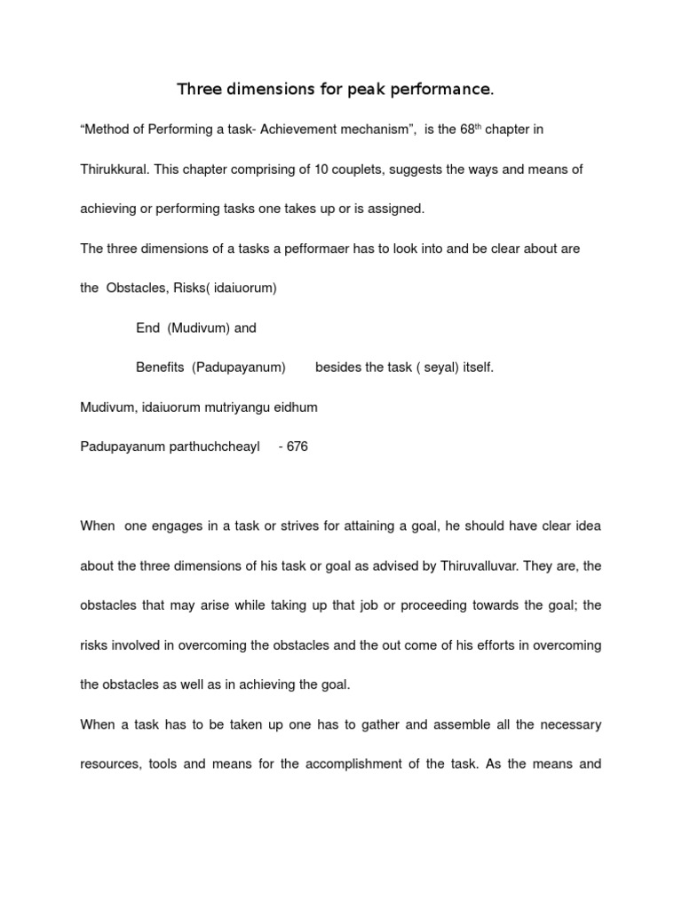 The Three Dimensions of A Task | PDF