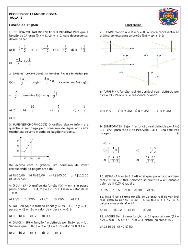 Função Do 1 Grau Função Matemática Conceitos Matemáticos