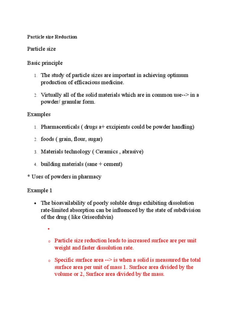 Particle Size Reduction | PDF | Mill (Grinding) | Fracture