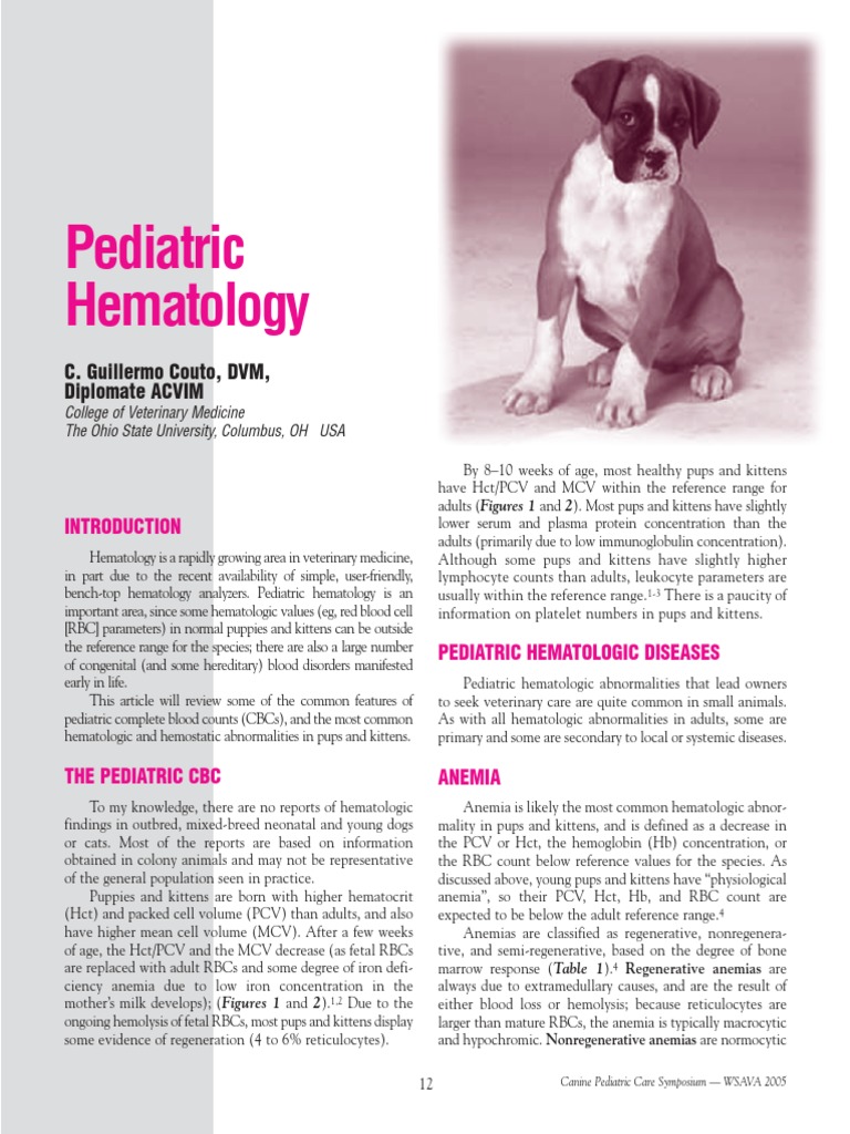 Pediatric Hematology CBC Reference Ranges | PDF | Coagulation | Anemia