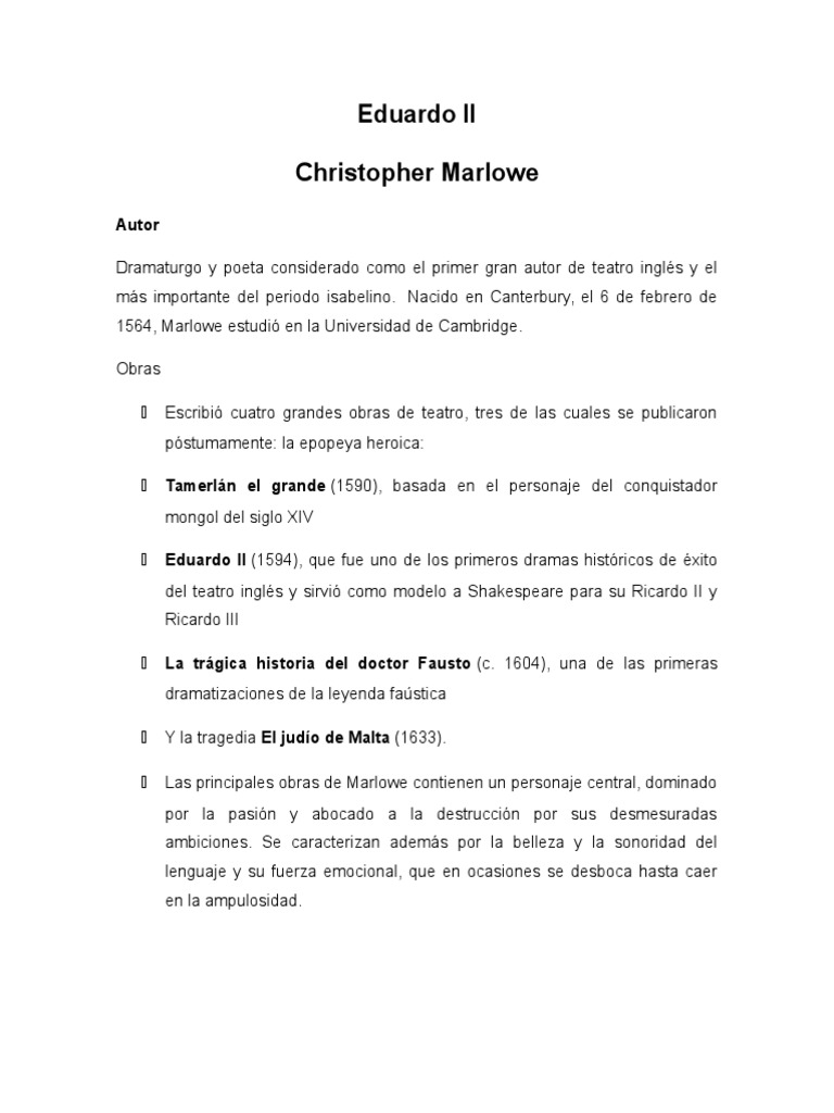 Eduardo II | PDF | Christopher Marlowe | William Shakespeare