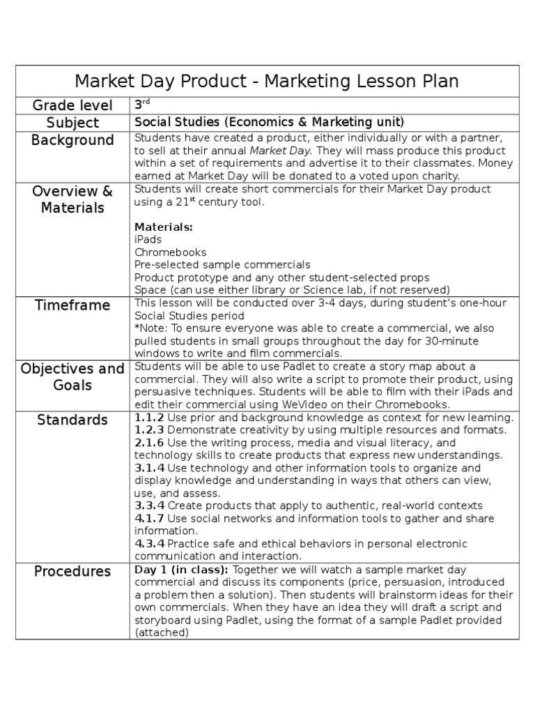 Commercial Lesson Plan | PDF | Television Advertisement | Lesson Plan