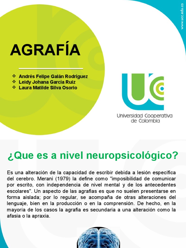 Agrafia 1 | PDF | Afasia | Cerebro
