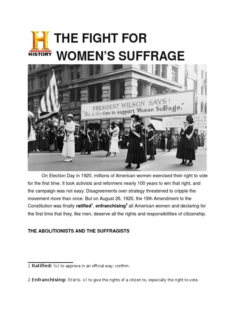 The Fight For Women | PDF | Suffrage | Women's Suffrage