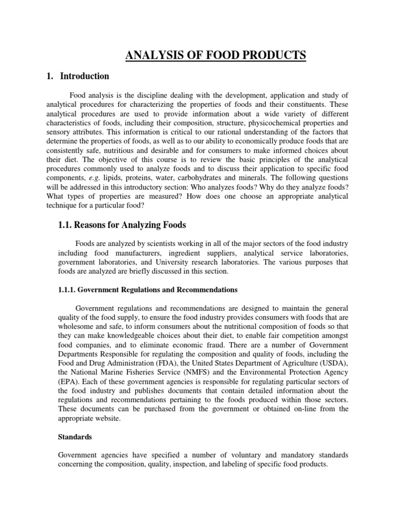 Analysis of Food Products | PDF | Nutrition Facts Label | Foods