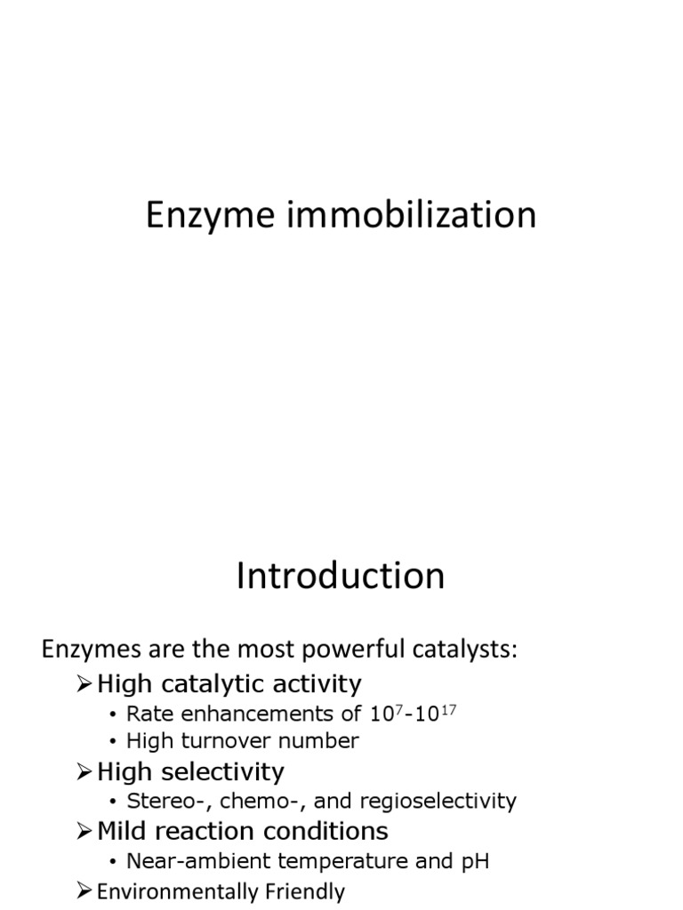 Enzyme Immobilization | PDF | Adsorption | Enzyme Kinetics