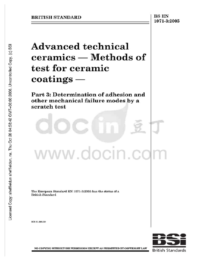 Norma BS en 1071-3 | PDF