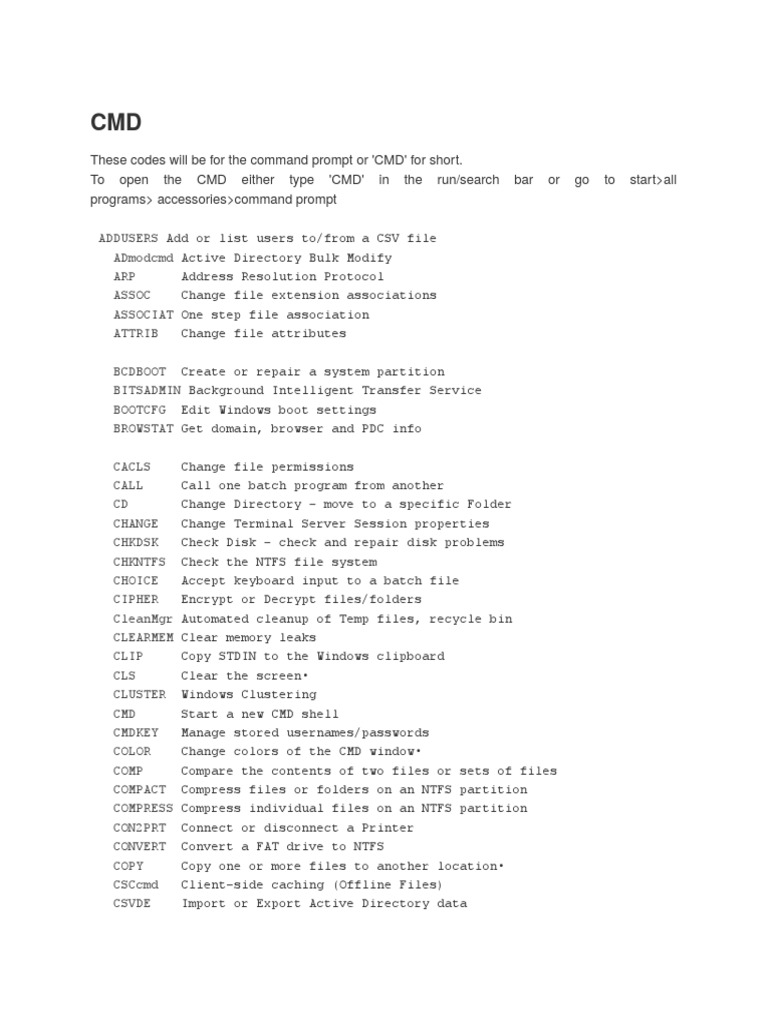 CMD Tricks and Codes | PDF | Computer File | Windows Registry