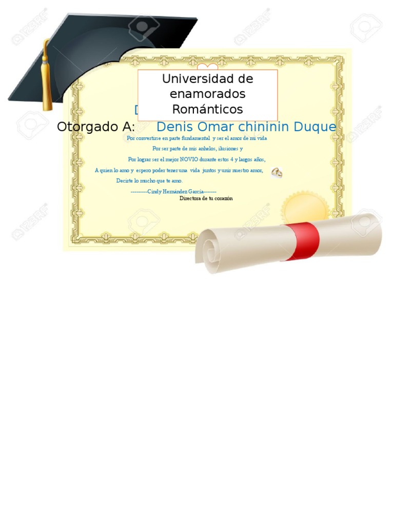 Diploma de Amor para el Mejor Novio | PDF