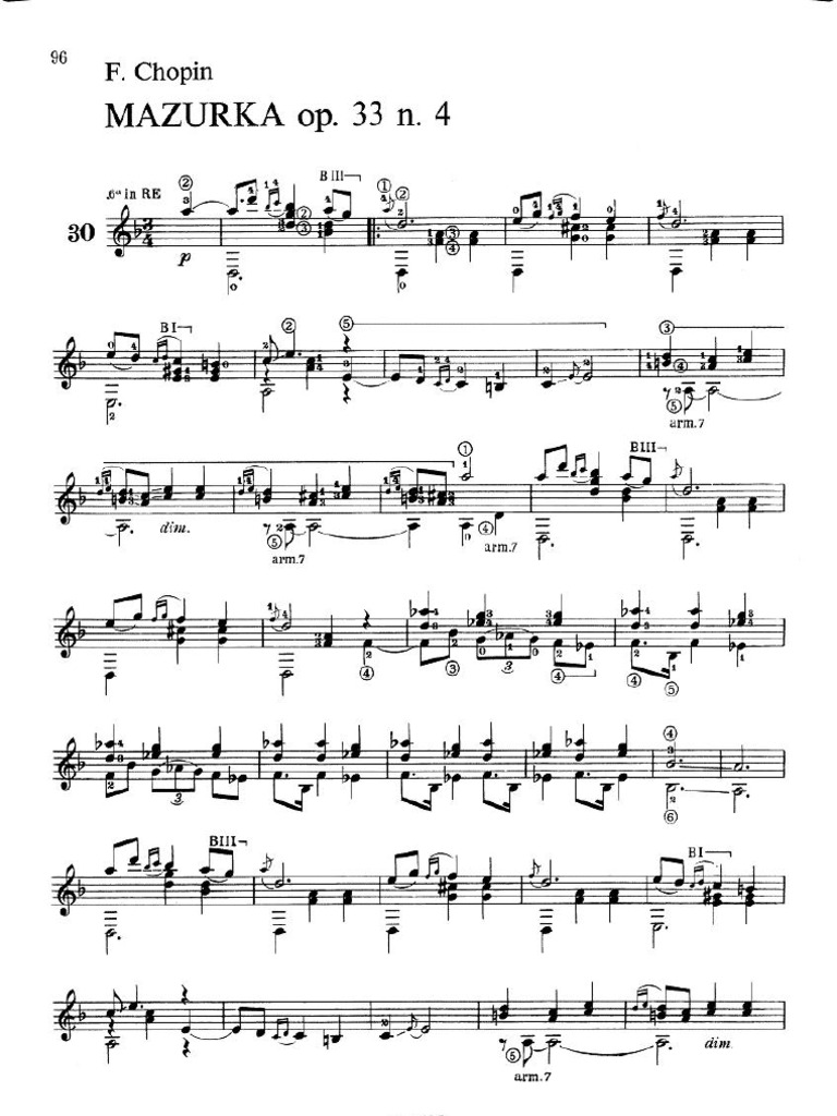 Chopin Tarrega Transcriptions | PDF