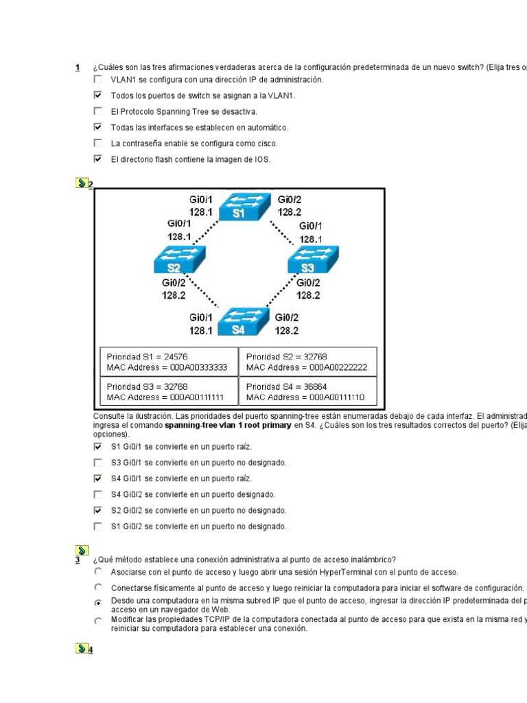 Examen Final Ccna3 | PDF | Conmutador de red | Enrutador (Computación)