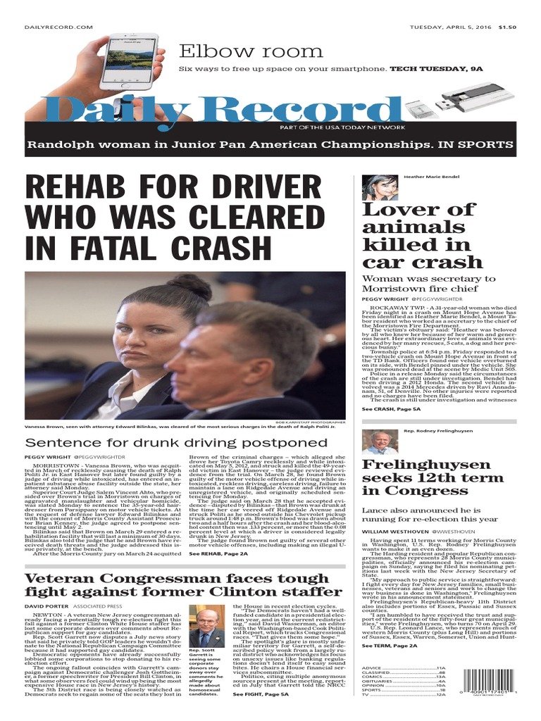 Daily Record Front Page, Tuesday, April 5, 2016. | PDF | Josh ...