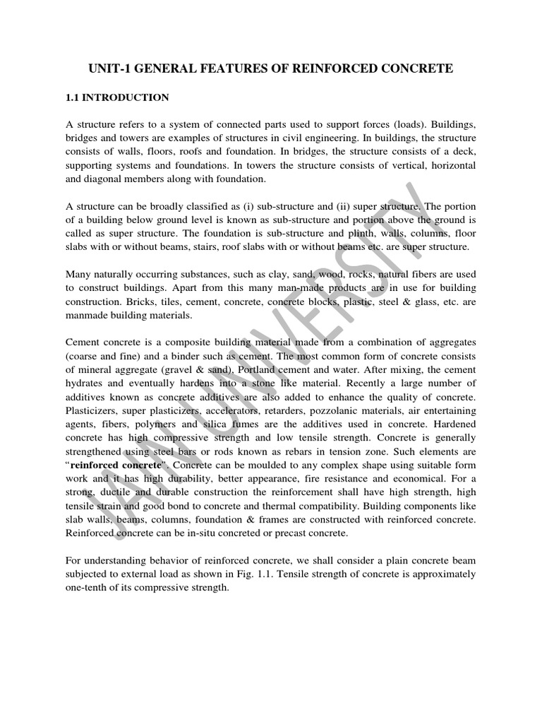 Introduction To RCC | PDF | Strength Of Materials | Concrete