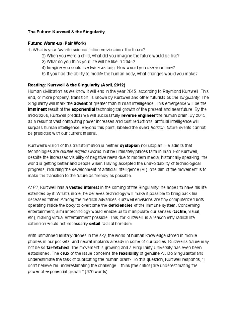 Veronica 28 Feb 2016 | PDF | Technological Singularity | Perfect (Grammar)