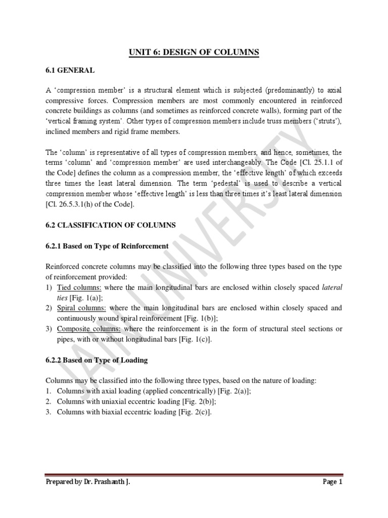 Design of RCC Columns | PDF | Column | Buckling