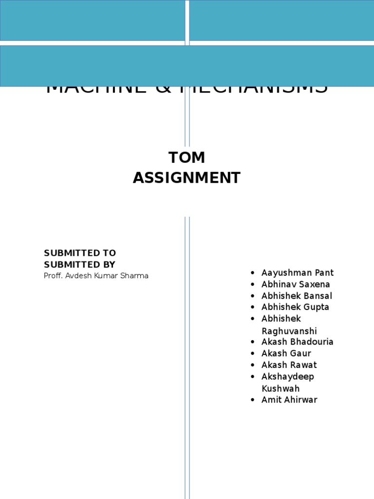 Tom Assignment | PDF | Kinematics | Steering