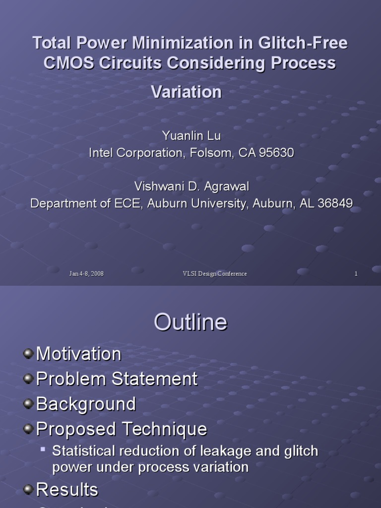 Total Power Minimization in Glitch-Free CMOS Circuits Considering Process Variation | PDF | Cmos ...