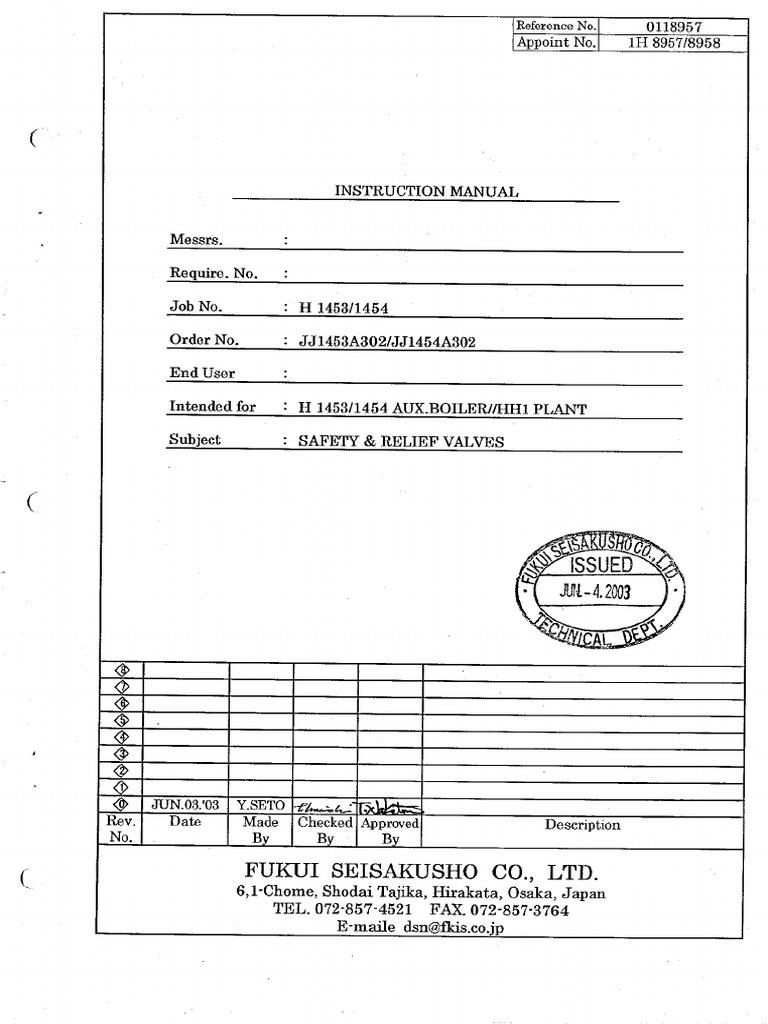 Fukui Safety Valve PDF | PDF