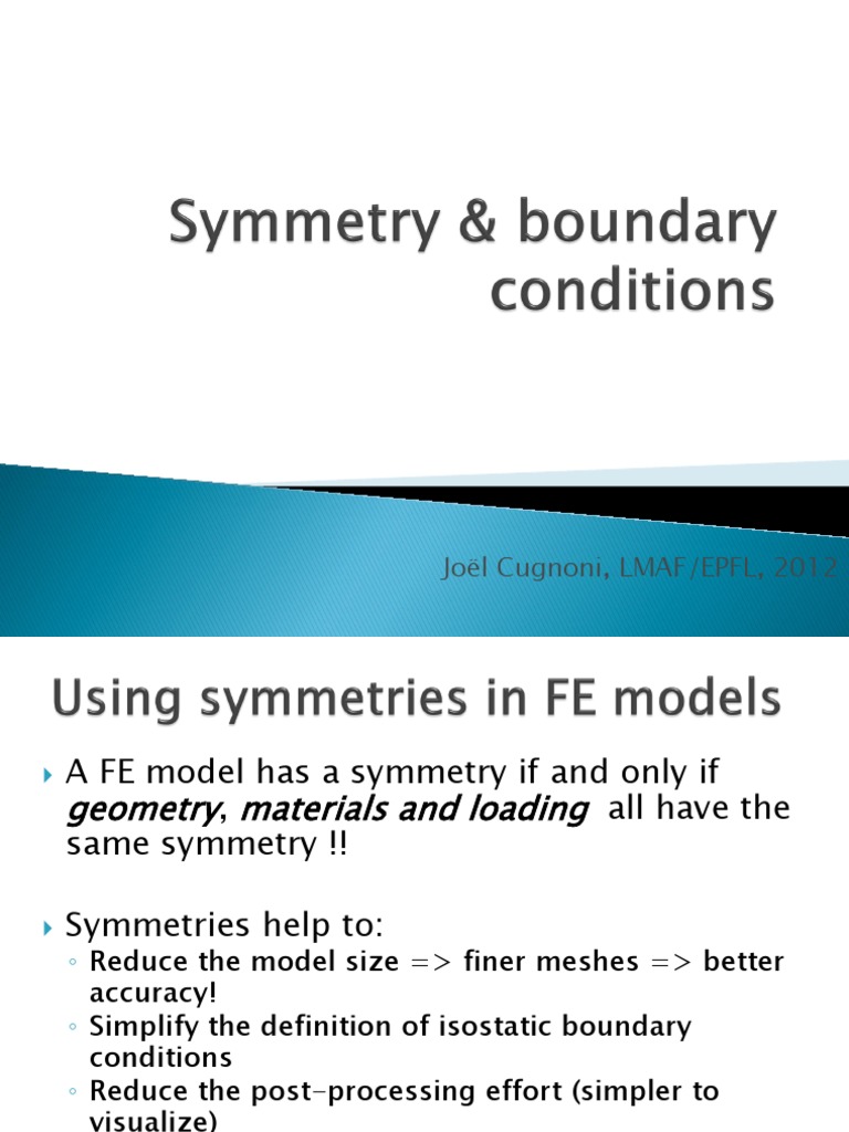 Symmetry Boundary Conditions | PDF | Stress (Mechanics) | Acceleration