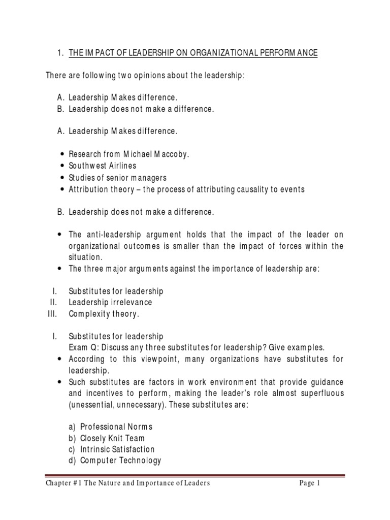 Impact of Leadership On Organization | PDF | Leadership | Strategic ...