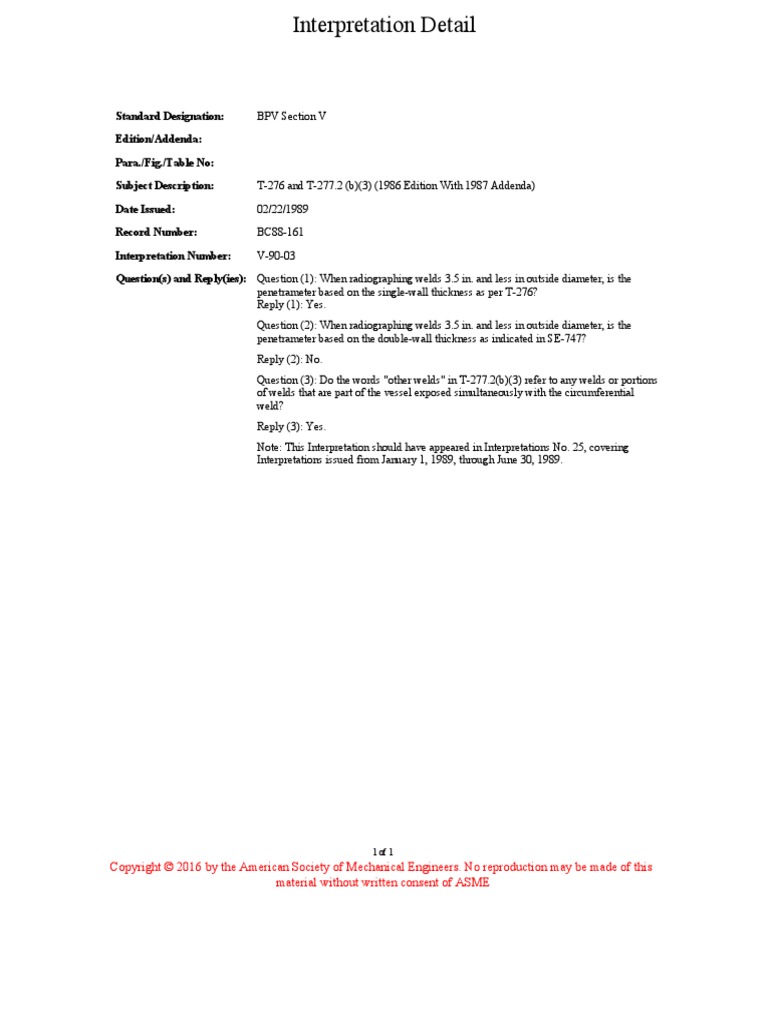 ASME Interpretation | PDF | Science & Mathematics