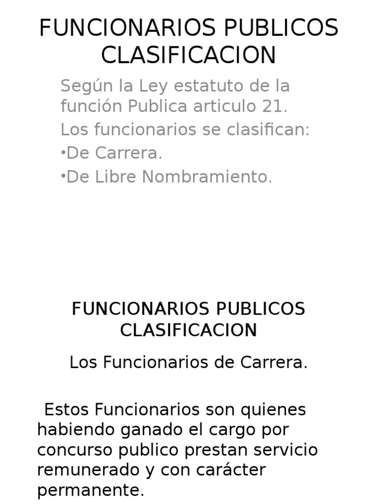 Clasificacion de Los Funcionarios Publicos | PDF | Ciencias sociales