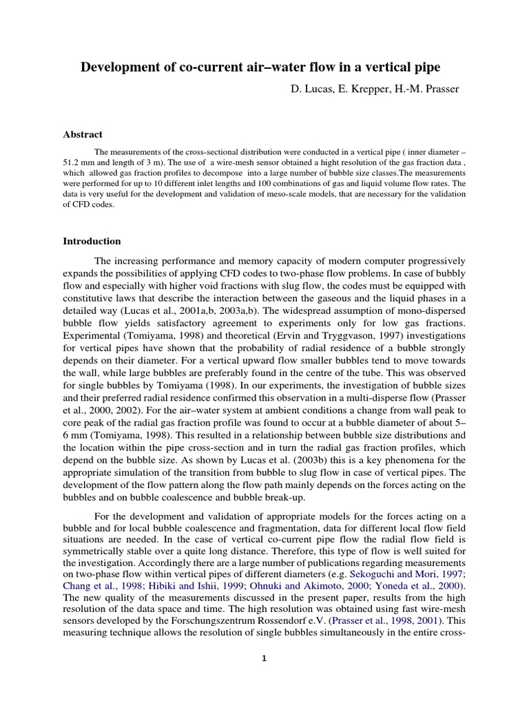 Development of Co-Current Air-Water Flow in A Vertical Pipe | Download ...