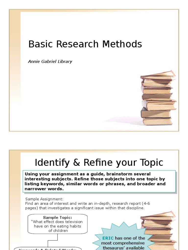 Basic Research Methods: Annie Gabriel Library | PDF | Encyclopedias ...