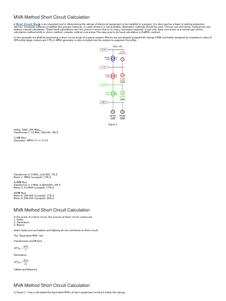 MVA Method Short Circuit Calculation | PDF | Transformer | Electric Power System