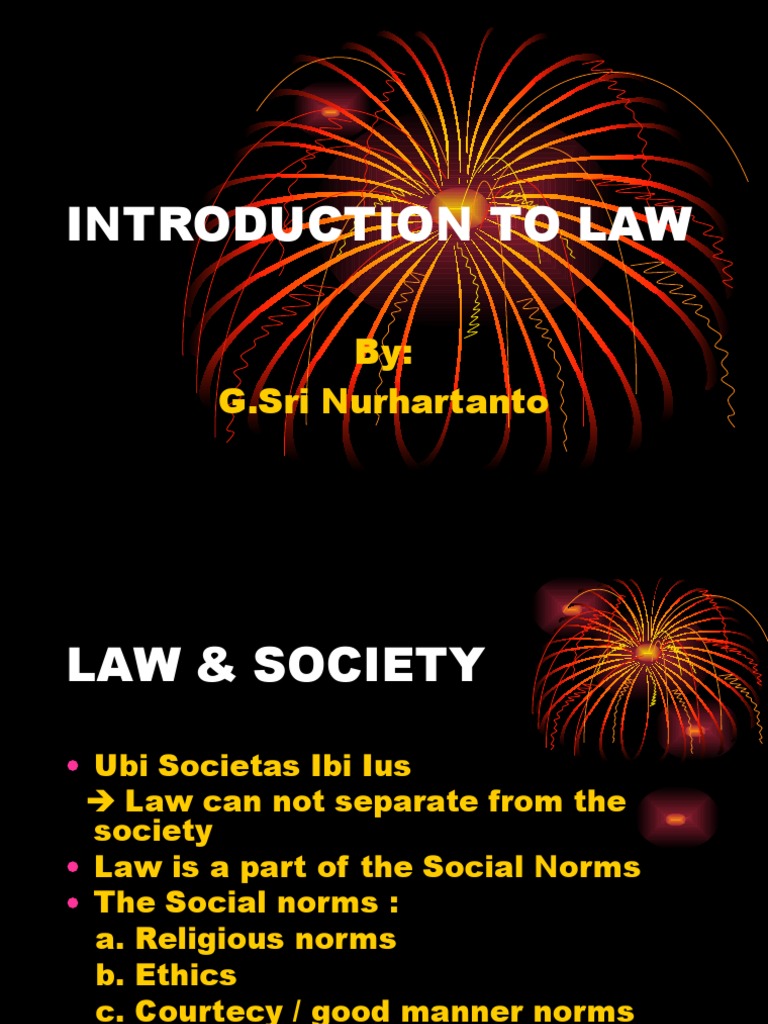 Introduction To Law - Power Point | PDF | Jurisprudence | Sources Of Law