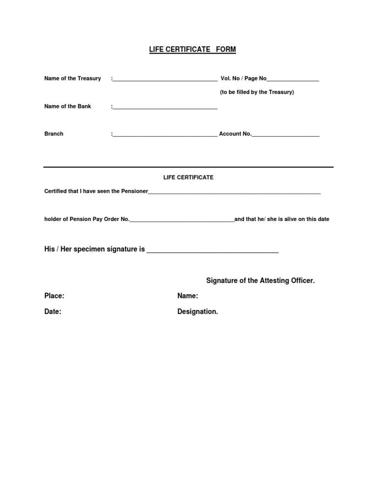 Life Certificate PDF | PDF