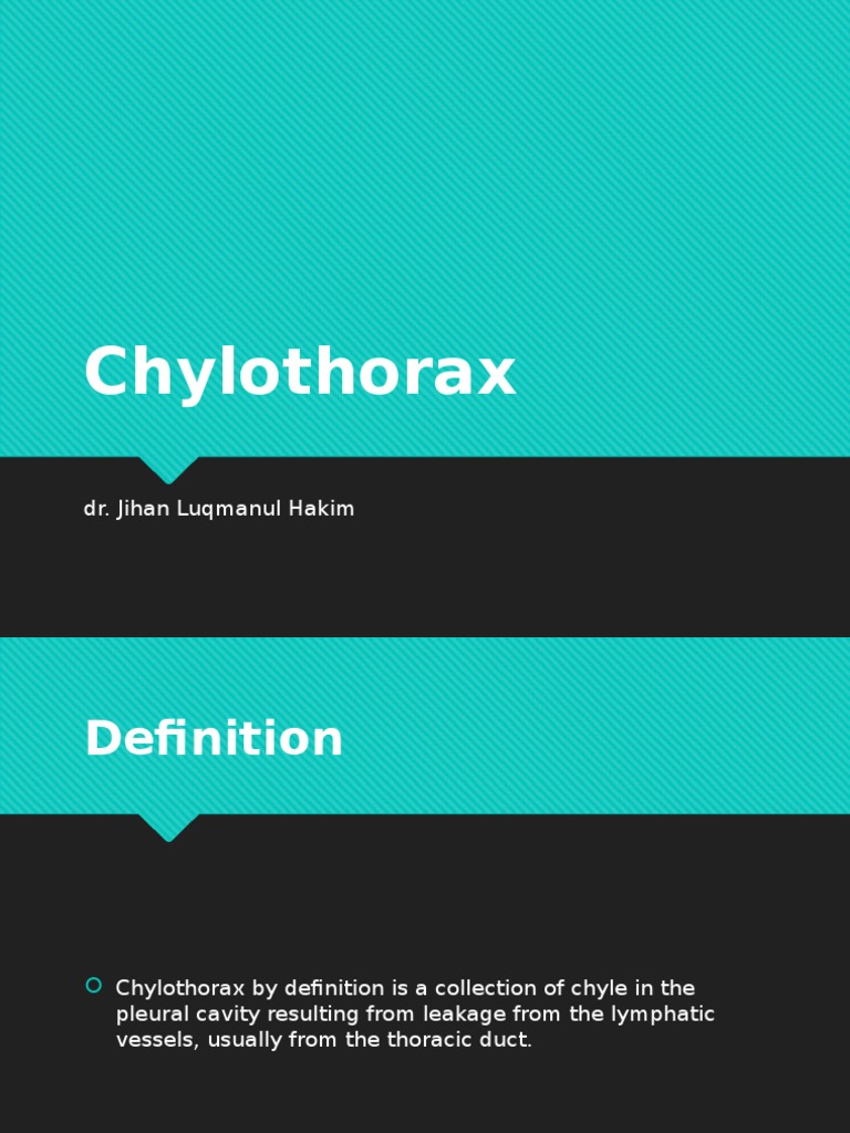 Definition and Management of Chylothorax | PDF