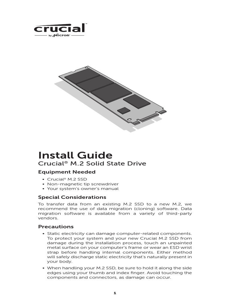 Crucial m2 SSD Install Guide en | PDF | Solid State Drive | Electrical ...