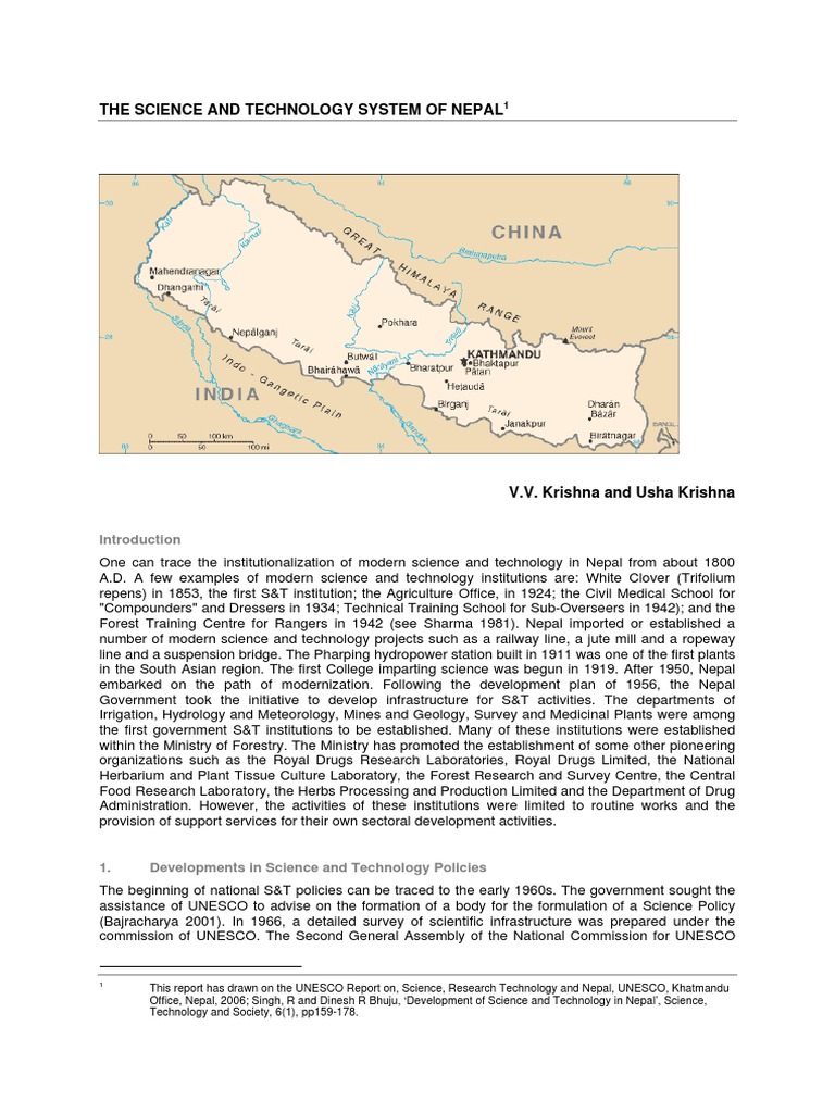 The Science and Technology System of Nepal | PDF | Nepal | Science And ...