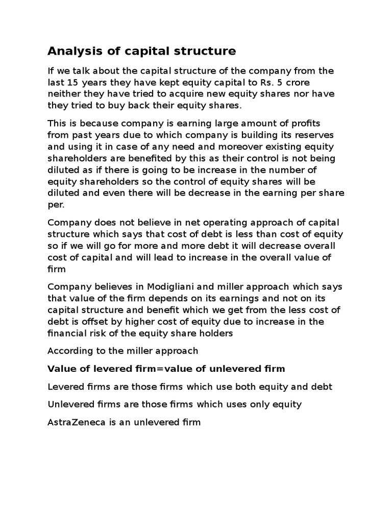 Analysis of Capital Structure | PDF | Capital Structure | Net Present Value