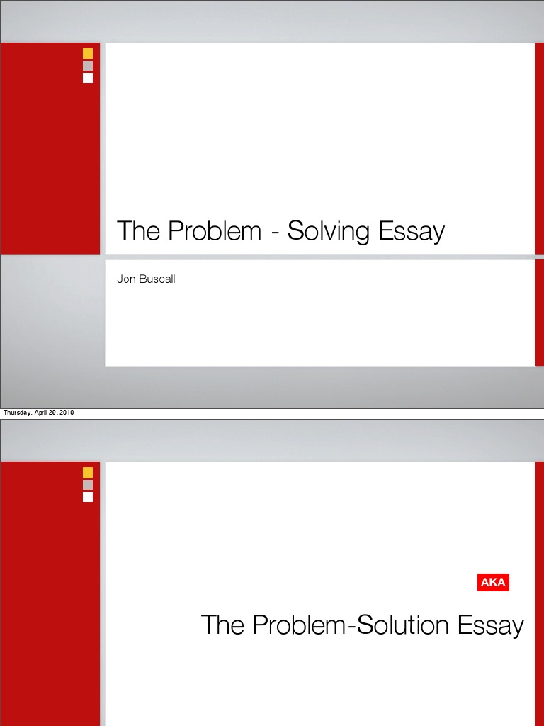 Problem Solving Essay | PDF | English Language | Essays