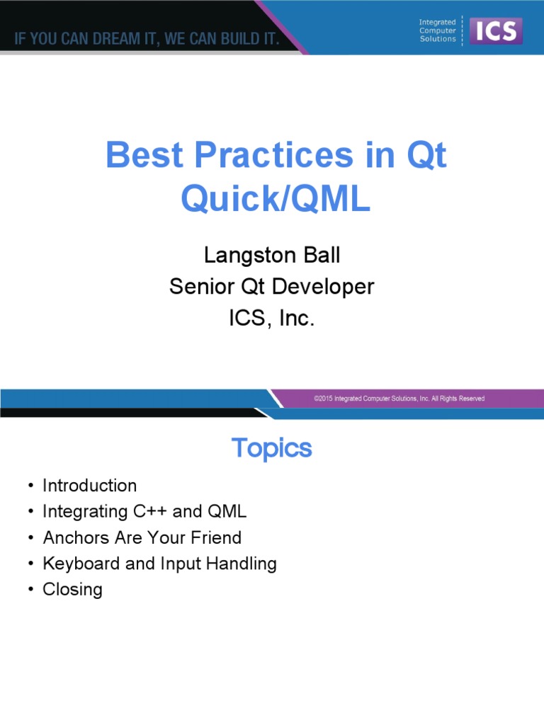 Best Practices in QT Quick | PDF | Computer Keyboard | C++
