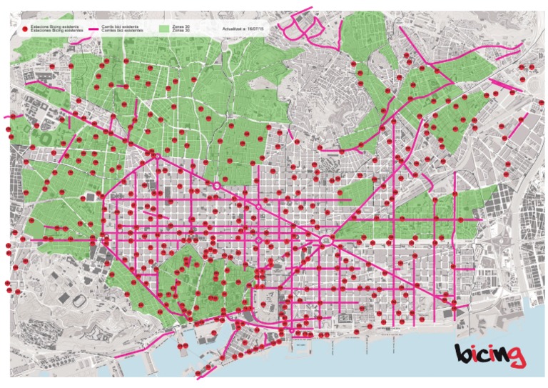 Mapa de Estaciones Bicing en Barcelona | PDF